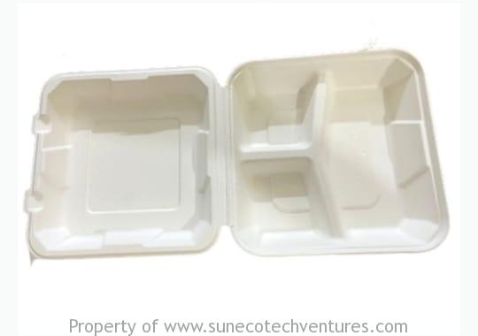 Buy 9*9 3cp clamshell Sugarcane Bagasse Products Biodegradable -25 ...